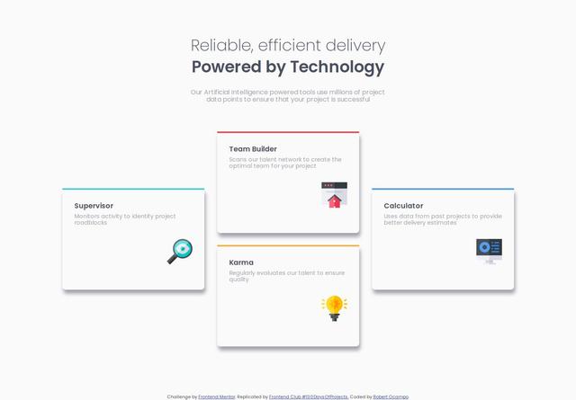 Frontend Mentor Four Card Feature Section Using Html And Css Coding Challenge Solution