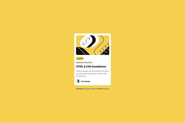 Frontend Mentor Blog Preview Card Using Flexbox Coding Challenge Solution