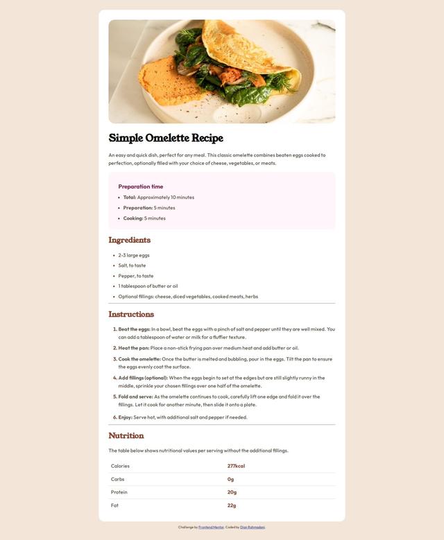 Frontend Mentor Recipe Page Using Html And Css Coding Challenge Solution