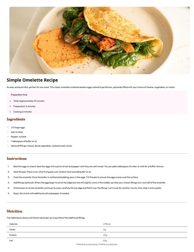 Frontend Mentor This Is A Recipe Main Page Using Html And Css Coding