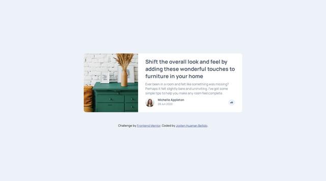 Frontend Mentor Article Preview Component Coding Challenge Solution