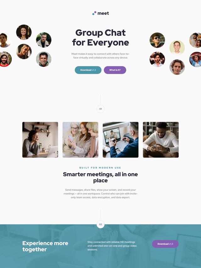 Frontend Mentor Meet Landing Page Html Scss Rwd Flexbox Grid