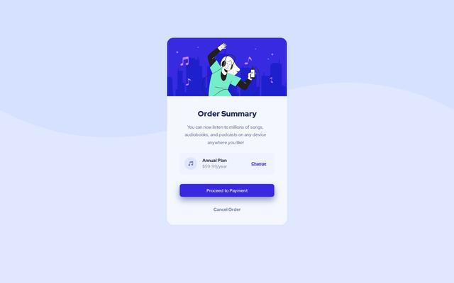 Frontend Mentor Order Summary Component Coding Challenge Solution