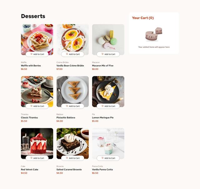 Frontend Mentor Responsive Product List With Cart Using Html Css Java Script Coding