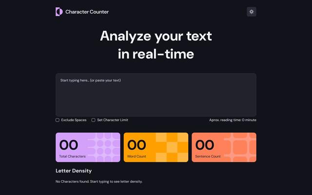 Frontend Mentor Character Counter Html Css Js Coding Challenge